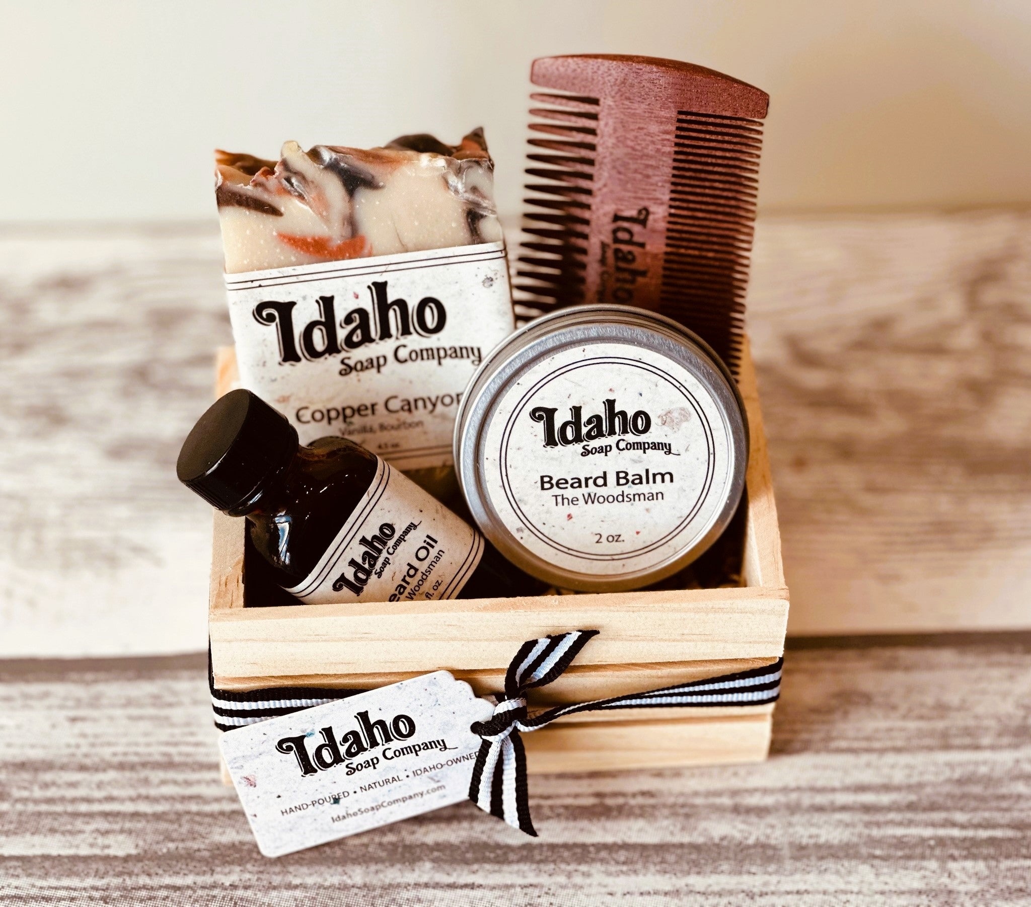 Gift Box - Men's Beard Care & Soap - The Woodsman – Idaho Soap Company